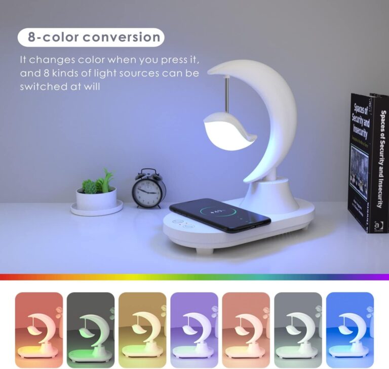 مصباح ليلي LED مع شاحن لاسلكي و مكبر صوت - eplus store